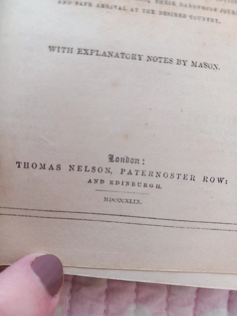 ANTIQUE BOOK PILGRIM'S Progress John Bunyan 1849 Thomas Nelson 175 ...