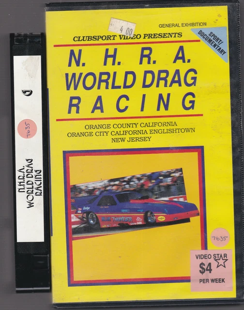 N.H.R.A. WORLD DRAG RACING VHS Video Tape Vintage Ex Rental Video Star ...