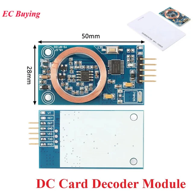 ID CARD DECODER Decoding RFID Reader Module 125KHz TK4100 EM4200 Output ...