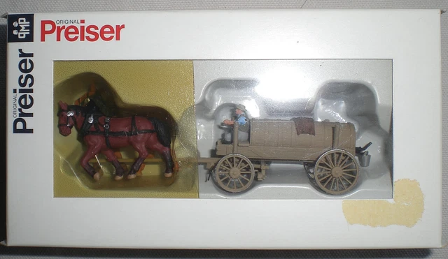 PREISER, ARTNRN. 30435 Gespann Jauchewagen , Fertigmodell 1:87, HO EUR ...