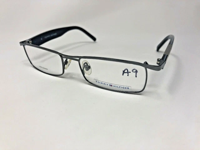 TOMMY HILFIGER EYEGLASSES Matt Black Rectangle Glasses FRAME ONLY TH64 ...