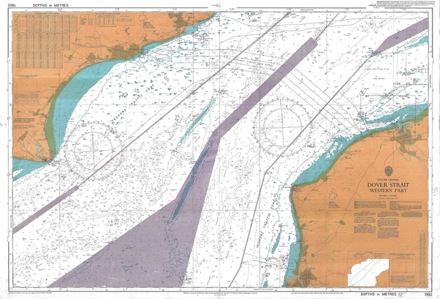 ADMIRALTY 1892 ENGLISH Channel Dover Strait Western Part Chart Map ...