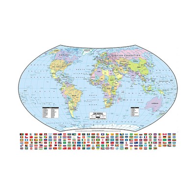 24*36IN WORLD WALL Map With Flags Hanging Poster Home Office BS19 £7.15 ...