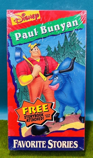 DISNEY FAVORITE STORIES *Paul Bunyan* (1995) VHS Sealed w/ Storybook ...
