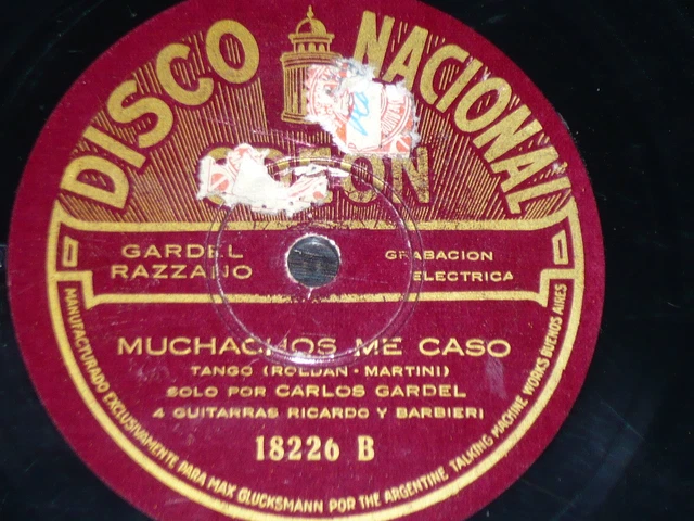 TANGO 78 TOURS RECORD disque national CARLOS GARDEL garçons me marie ...