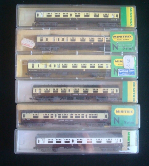MINITRIX MODEL RAILWAY N Gauge Great Western Coaches 6 In Total £59.99 ...