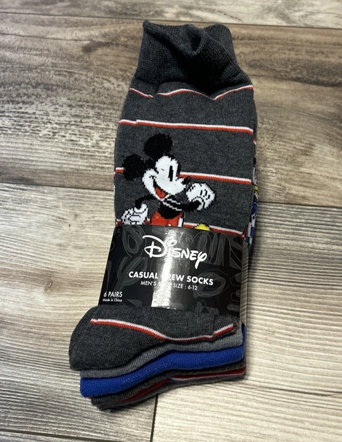 DISNEY CREW SOCKS Mickey Mouse Donald Goofy Pluto Mens Shoe Size 6-12 ...