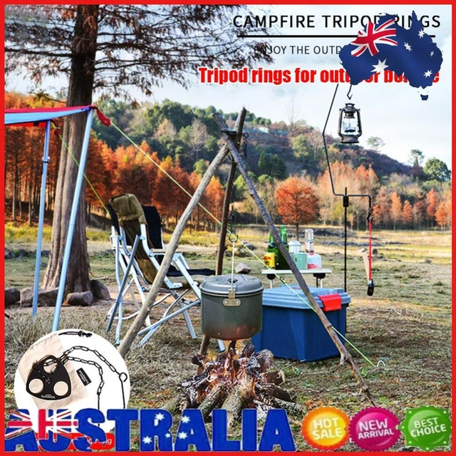 DETACHABLE OUTDOOR BBQ Tripod Hanging Rack Steel Campfire Hanging Pot ...