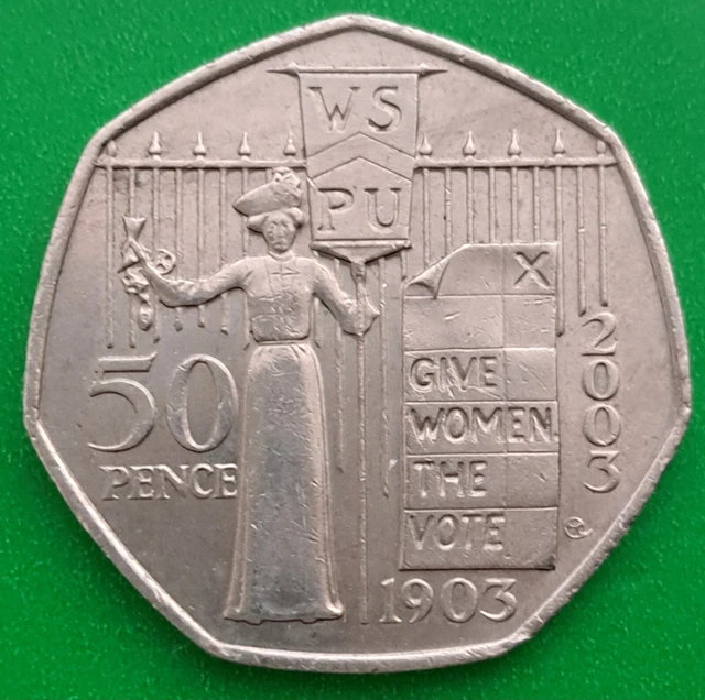 2003 50P COIN Suffragette ‘Give Women The Vote’ Rare Fifty Pence Coin ...