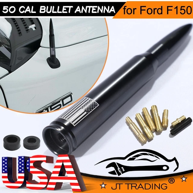 50 CAL CALIBER Flag BULLET ANTENNA for Ford Ranger F-150 Raptor F-250 ...