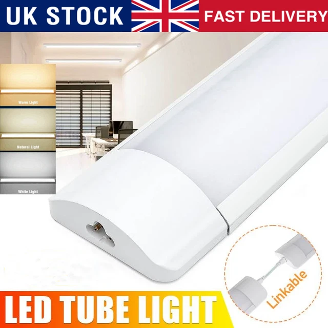 4FT LED STRIP Lights Batten Tube Light Office Garage Ceiling Lamp ...