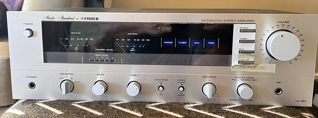 FISHER CA-880 STEREO integrated amplifier with analog watt meters £91. ...