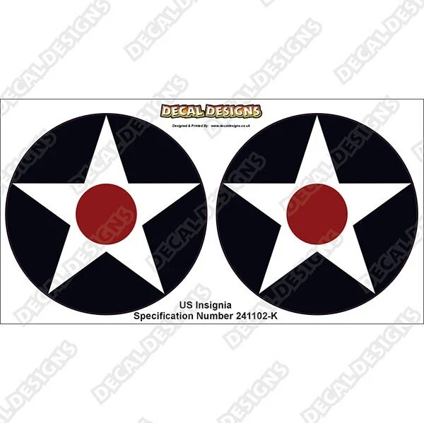US ARMY AIR Force WW2 Aircraft Roundels (The Meatball) Decals, Various ...