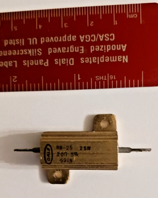 AXIAL POWER METAL Clad Precision Resistor 25Watt 20Ω 5% RH-25 Dale $3. ...