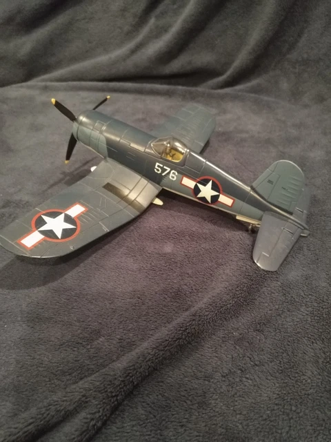 F4U CORSAIR USMC Vmf-214 Sqd Edwin Olander ~1:48 Franklin Mint Diecast ...