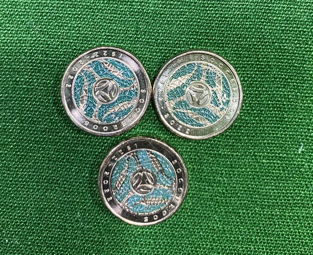 2022 LIMITED EDITION Socceroos Centenary $2 Coin Uncirculated X 3 Coins ...