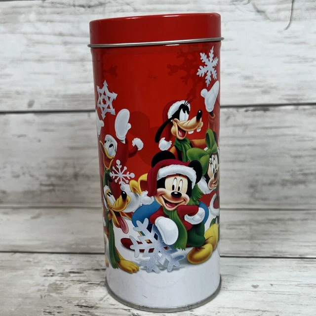 DISNEY ROYAL DANSK Tin Container Canister Mickey & Friends Holidays ...