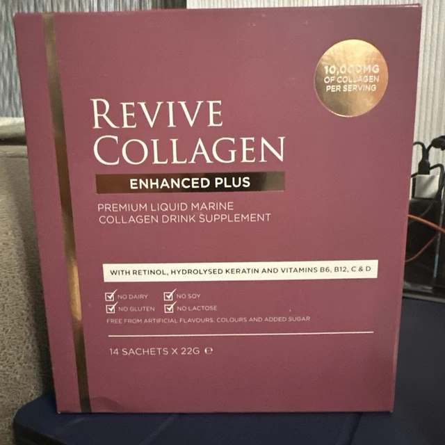 REVIVE MARINE COLLAGEN Enhanced Plus Premium Liquid Drink 10,000mgs 14 ...