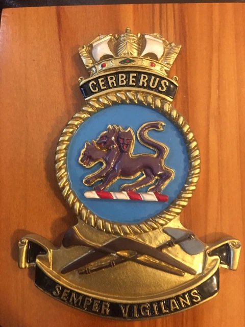 HMAS CERBERUS SEMPER Vigilans Wall Plaque Crest Royal Australian Navy ...