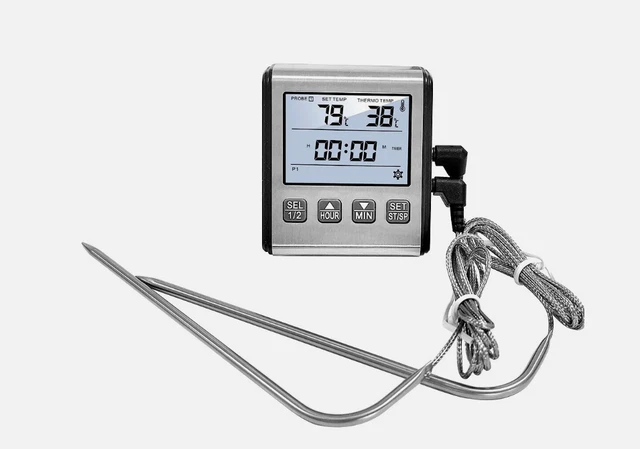 DIGITAL TIMING FOOD Thermometer Temperature Meter with Timer Function ...
