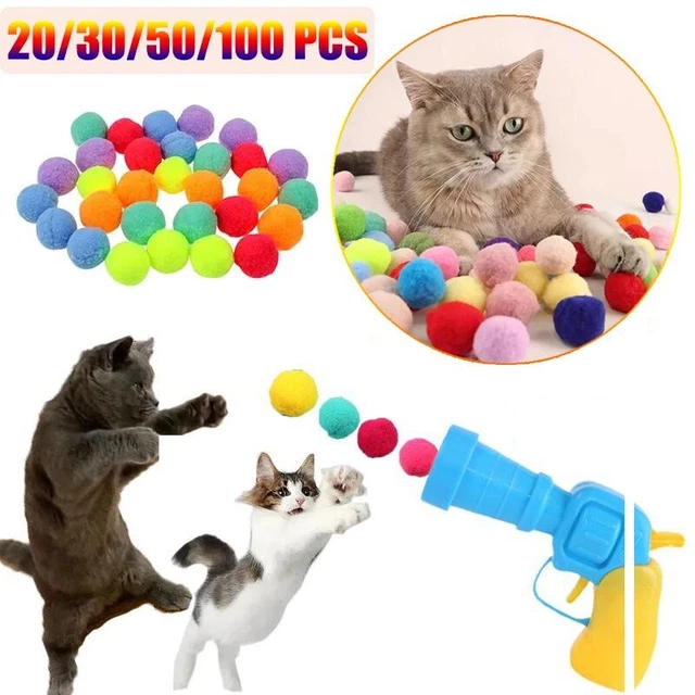 CAT TOY INTERACTIVE 100pcs Plush balls+Launching Gun Interactive ...