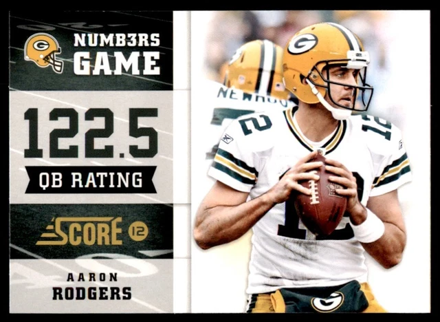 2012 JEU DE numéros de score Aaron Rodgers Green Bay Packers #11 EUR 2 ...