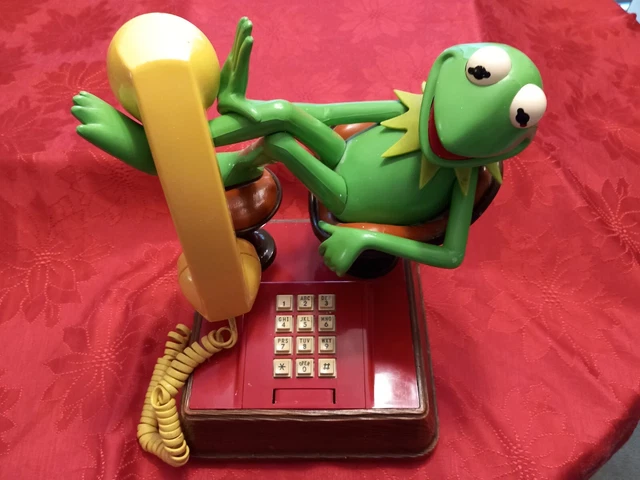 KERMIT THE FROG Phone 1983 Jim Henson Push Button Landline phone ...
