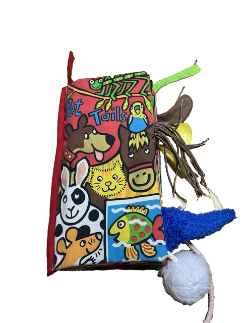 LITTLE JELLYCAT PET Tails Baby Sensory Soft Touch Fabric Cloth Book £8. ...