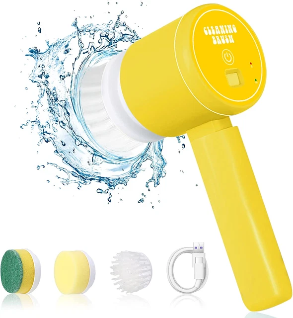ELECTRIC SPIN SCRUBBER，RECHARGEABLE Handheld Cordless Electric Rotary ...