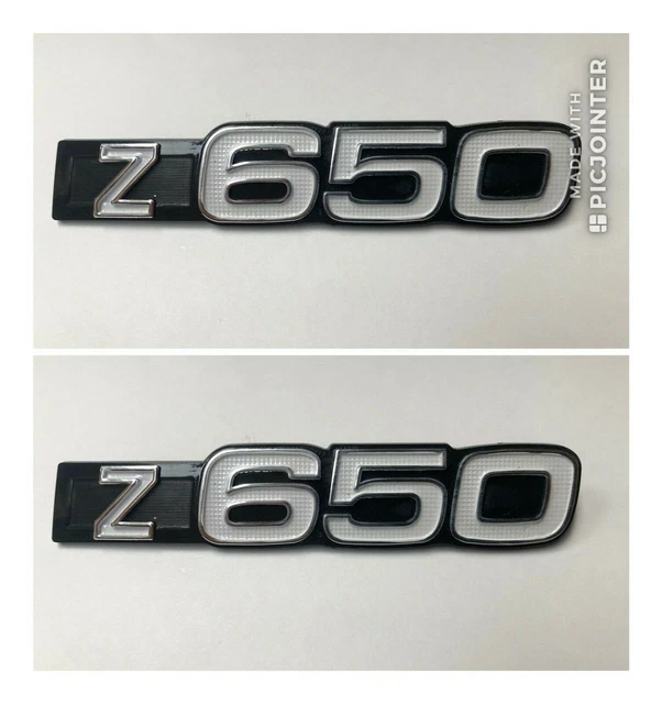 2 STÜCK SEITENDECKEL Emblem Schild Set Satz für Kawasaki Z 650 KZ 650 ...