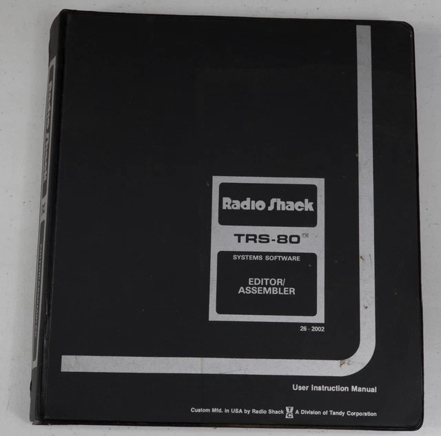 VINTAGE RADIO SHACK TRS-80 Editor/Assembler User Manual 26-2002 ST534B1 ...