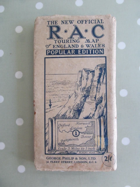 VINTAGE RAC TOURING Map Of South East England Popular Edition Linen £10 ...