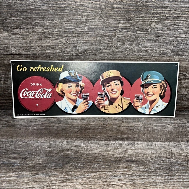 CARDBOARD COCA-COLA &GO refreshed" Women in Military 1991 Nostalgia Inc ...