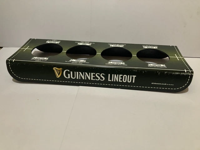 GUINNESS RUGBY LINEOUT 4 Pint Beer Carrier Man Cave Home Bar World Cup ...