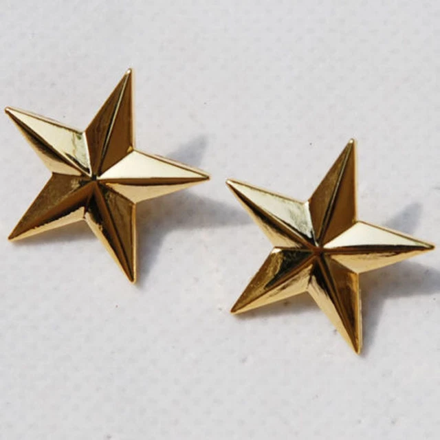 WW2 PAIR US Army One Star Brigadier General Rank Insignia Badges Gold ...