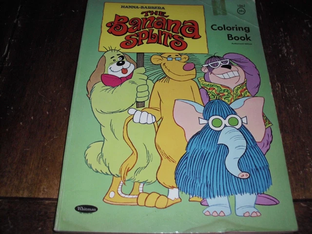 Vintage The Banana Splits Coloring Book Hanna Barbera Only 2 Pgs Colored 1969 £6660 Picclick Uk