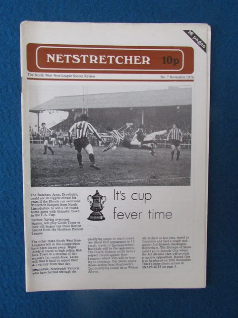 NETSTRETCHER MAGAZINE NO 7 November 1976 North West Non League Football ...