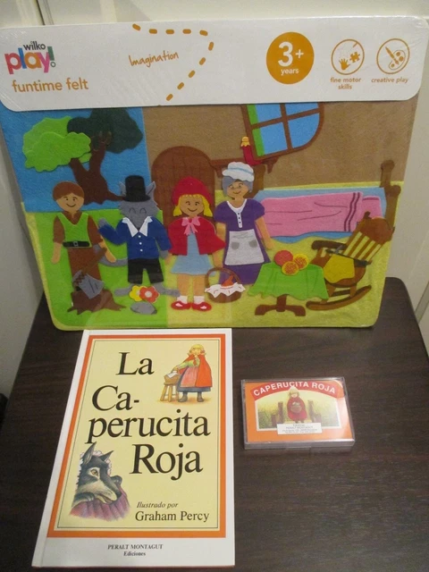 SPANISH LA CAPERUCITA Roja Book & Tape Little Red Riding Hood Fuzzy ...