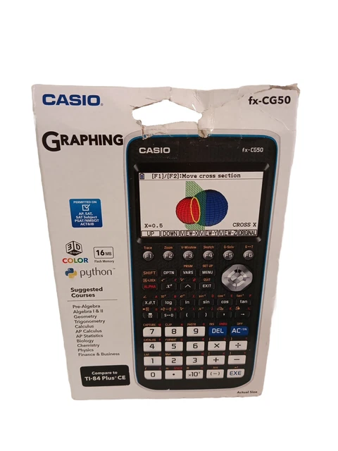CASIO FX-CG50 COLOR Display 16MB Flash Memory Black Graphing Calculator ...