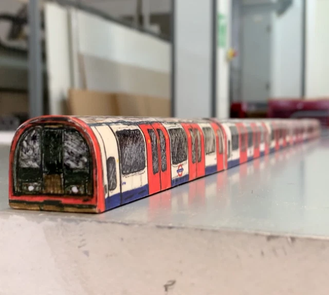 LONDON UNDERGROUND HANDMADE Wooden Model Train Central Line Magnetic ...