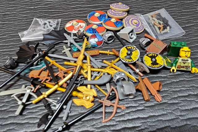 LEGO WIKINGER KONVOLUT mit Waffen, Schild, Helm, Rüstung, Minifigur ...