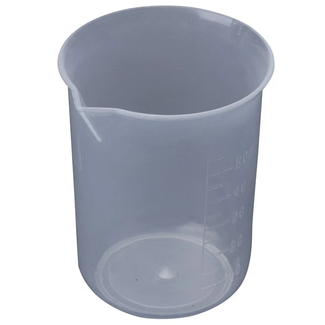 50ML GRADUATED BEAKER Clear Plastic Measuring Cup for Lab 2 Pcs ...