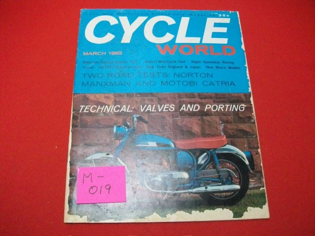 VINTAGE CYCLE WORLD MOTORCYCLE MAGAZINE RARE COLLECTIBLE MAR 1962 VOL ...