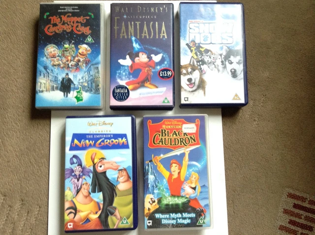 DISNEY VHS BUNDLE - Muppet Christmas Carol, New Groove, Snow Dog, Black ...