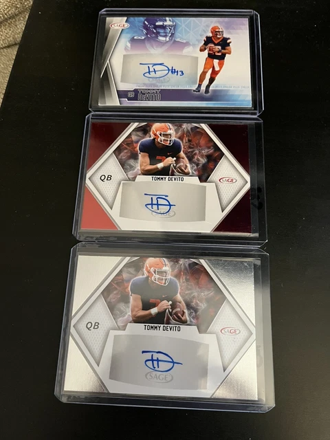 2022 2023 SAGE Tommy Devito Rookie Auto #A-TD LOT OF 3 RED SILVER ...