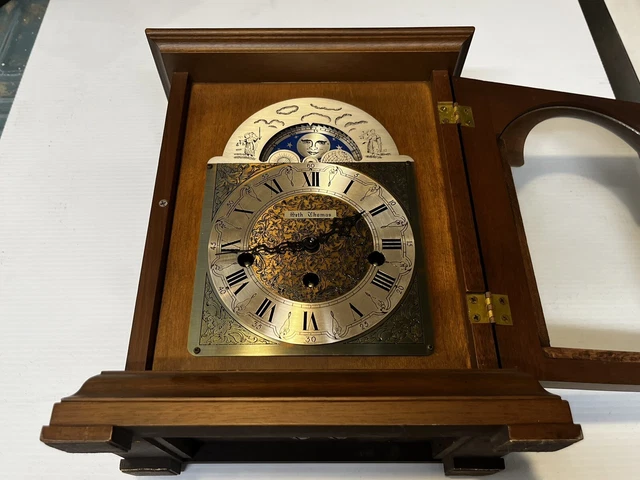 SETH THOMAS MOON Dial Clock German Movement 8-day Westminster Chime ...