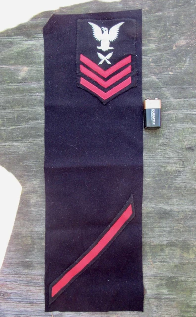 VTG SEAMAN PATCH USN Black WW2 Chevron Patches NAVY Stripe WWII Yeoman ...