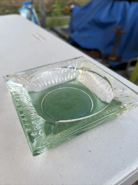 VINTAGE GLASS ASH Tray Mechanical Workshop Lunch Room Used $24.00 ...