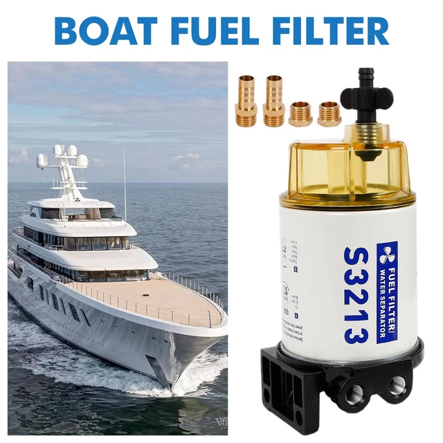 10 MICRON BOAT Fuel Filter Marine Fuel Water Separator Mercury/Yamaha ...