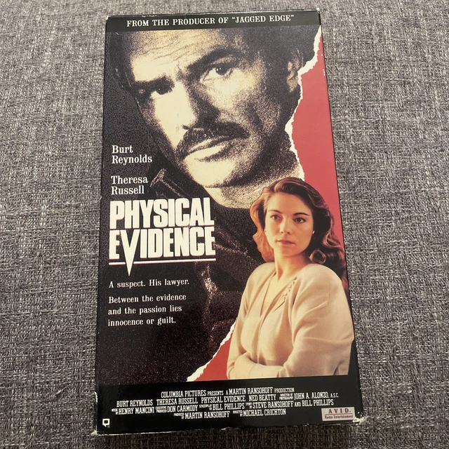 PHYSICAL EVIDENCE, BURT Reynolds, Theresa Russell, Vhs 1988 Columbia ...